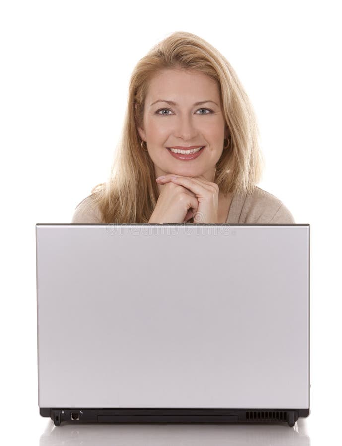 Woman using laptop stock image. Image of laptop, attractive - 27278407