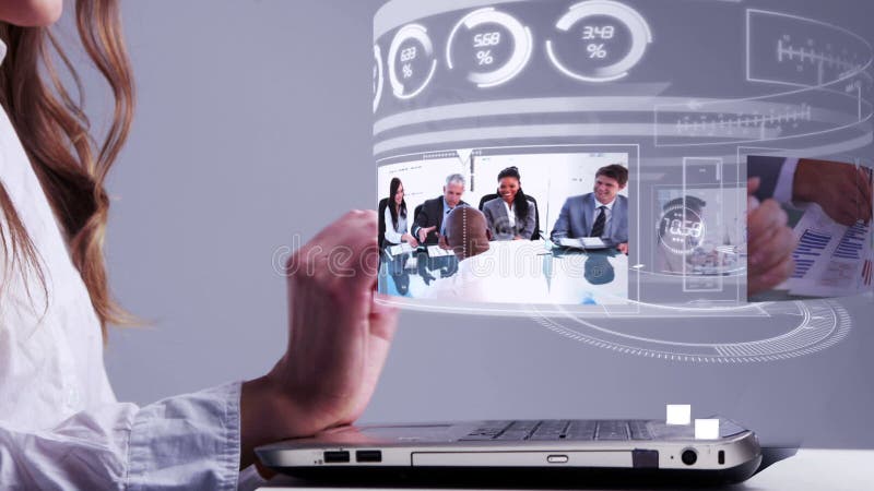 Online Global Community Screen Against Cityscape Stock Footage - Video ...