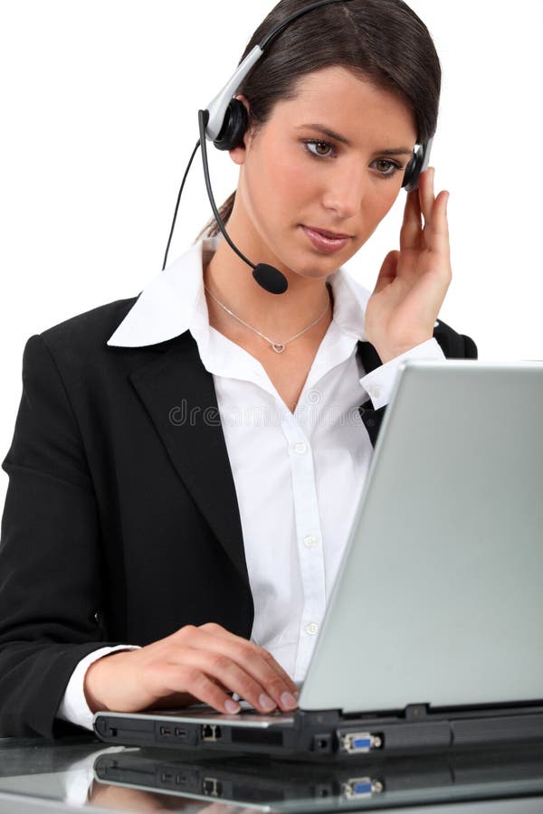 Woman Using Laptop Computer Stock Image - Image of beautiful ...