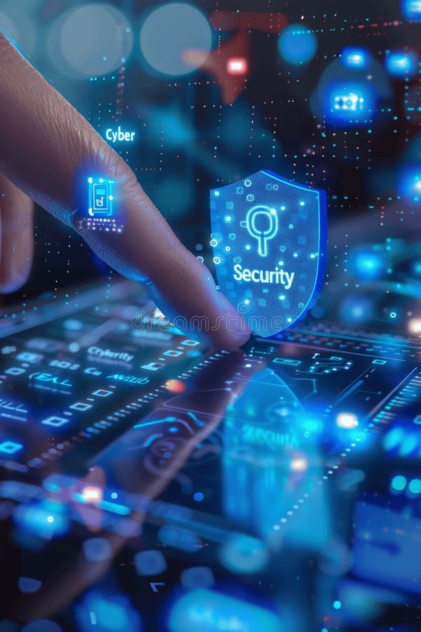 Woman Using Laptop for Cyber Security Protection and User Privacy ...