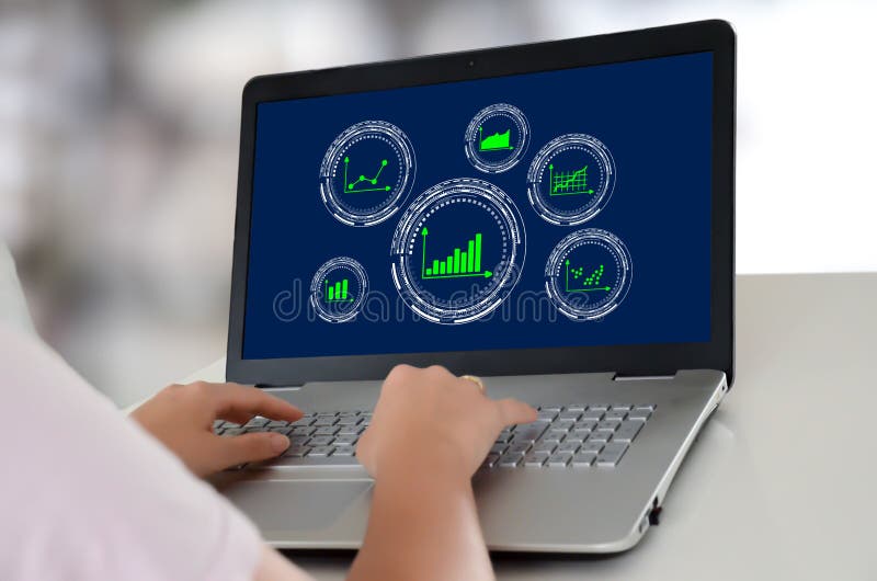 Graphical Analysis Concept on a Laptop Stock Photo - Image of laptop ...