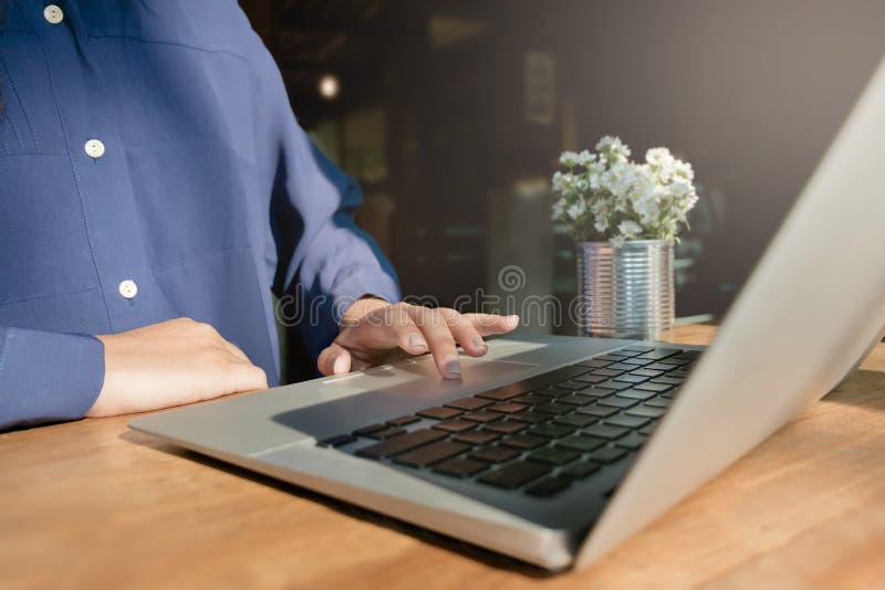 Woman Using Laptop, Searching Web, Browsing Information, Having ...