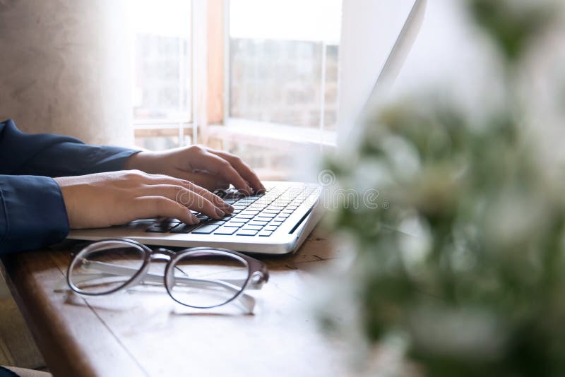 Woman Using Laptop, Searching Web, Browsing Information, Having ... Woman Using Laptop, Searching Web, Browsing Information, Having ...