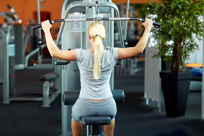 Lat Pulldown stock image. Image of latissimus, weights - 150299