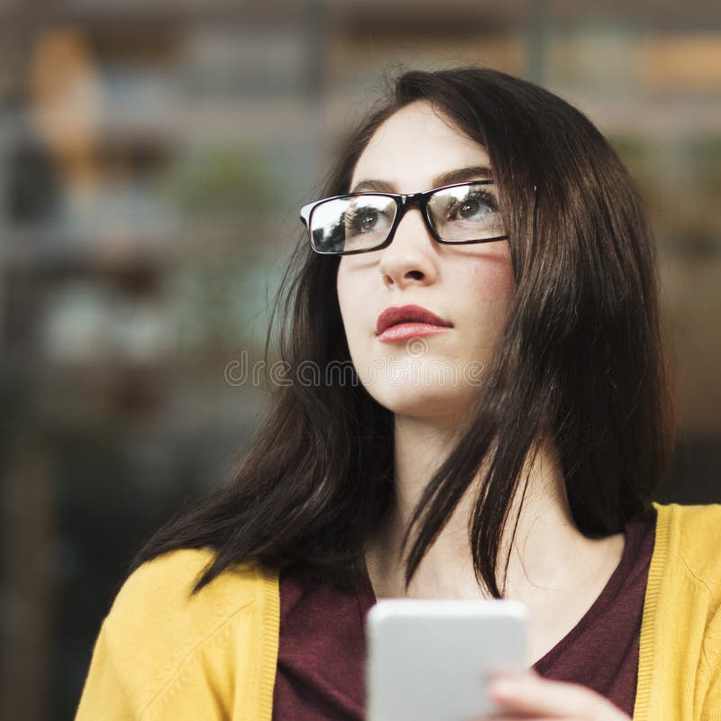 Woman Using Mobile Phone Communication Concept Stock Photo - Image of ...