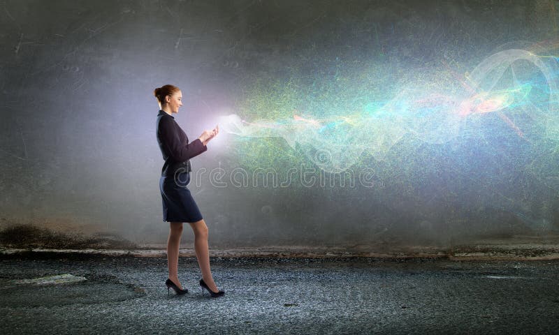 Woman Using Modern Technologies Stock Image - Image of high, innovative ...
