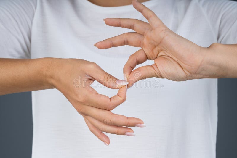 Woman Using Sign Language To Communicate Stock Image - Image of girl ...