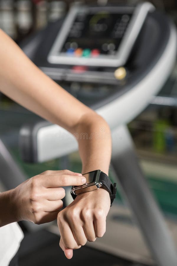 Woman using smart watch stock image. Image of health - 66972147