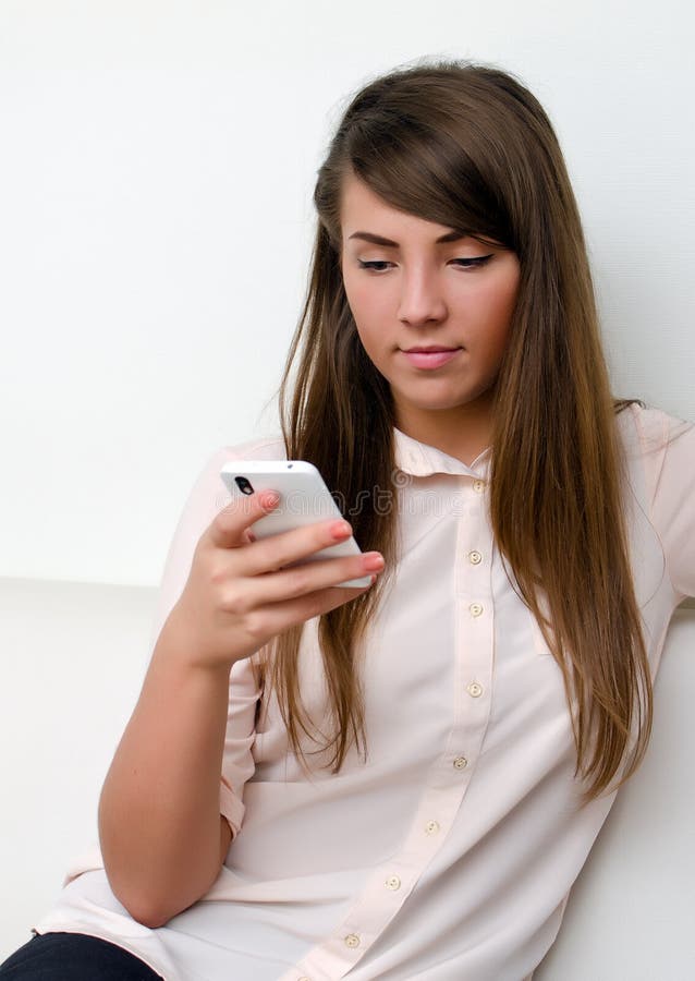 Woman using smartphone stock photo. Image of human, lady - 26692964