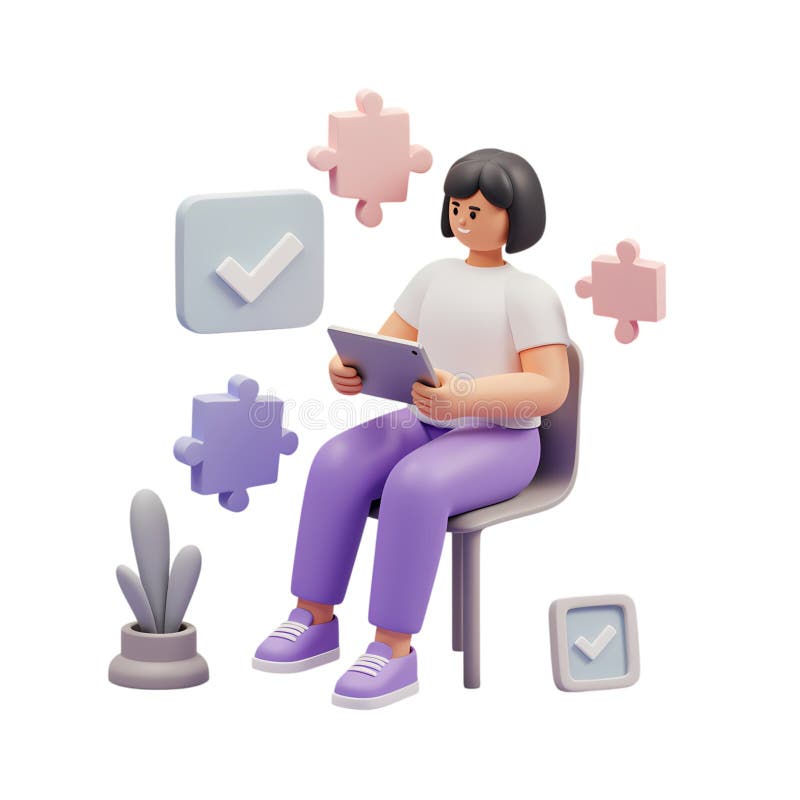 Woman Using a Tablet, Checking Tasks and Completing Projects Stock ...