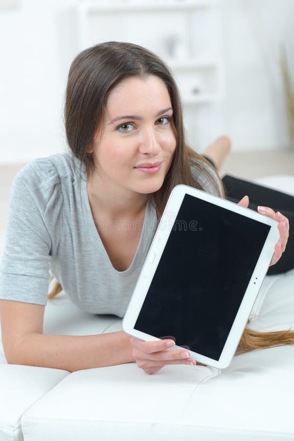 Woman Using Tablet Computer Stock Photo - Image of life, hispanic: 83391052