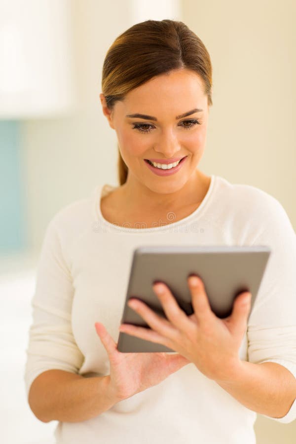 Woman Using Tablet Computer Stock Photo - Image of computer, attractive ...
