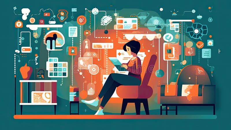 Woman Connected To Pc Stock Illustrations – 78 Woman Connected To Pc ...