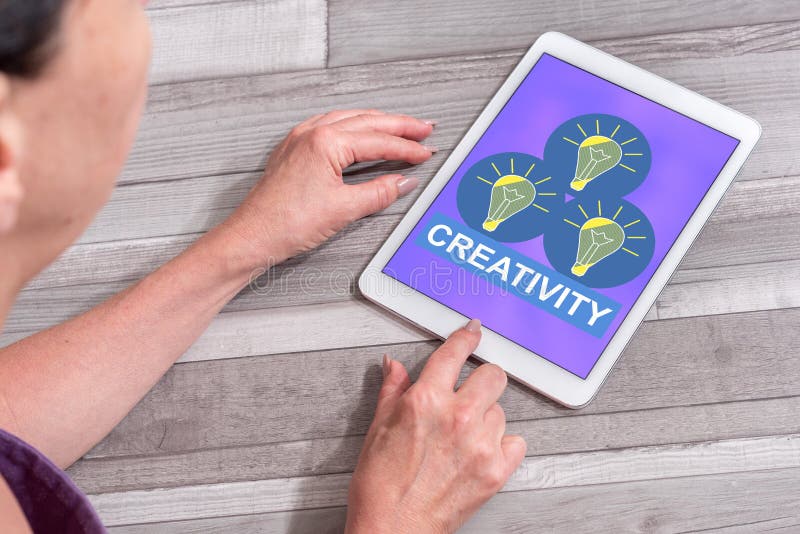 Creativity Concept on a Tablet Stock Image - Image of application ...