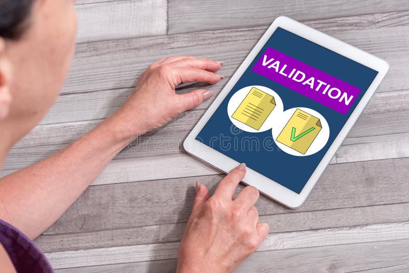 Document Validation Concept on a Tablet Stock Image - Image of mark ...