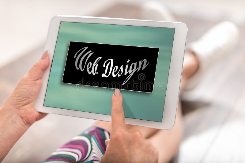 Web Design Concept on a Tablet Stock Photo - Image of design, word ...