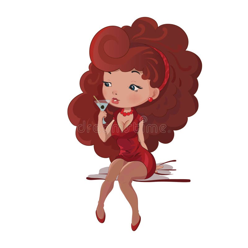Telephone pinup stock illustration. Illustration of cartoon - 12705184