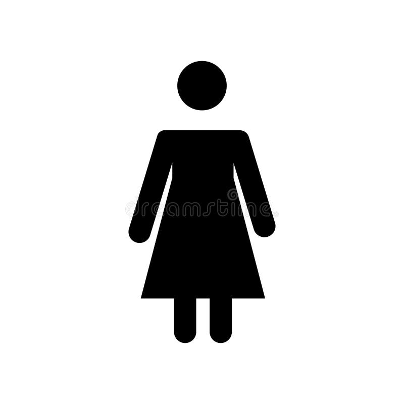 Woman Vector Icon, WC Woman Vector Icon, Toilet Vector Illustration ...