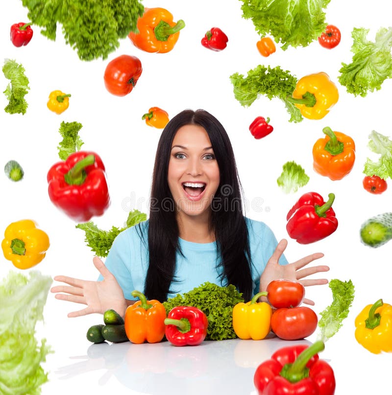 Woman vegetable concept stock photo. Image of lady, laughing - 25245276