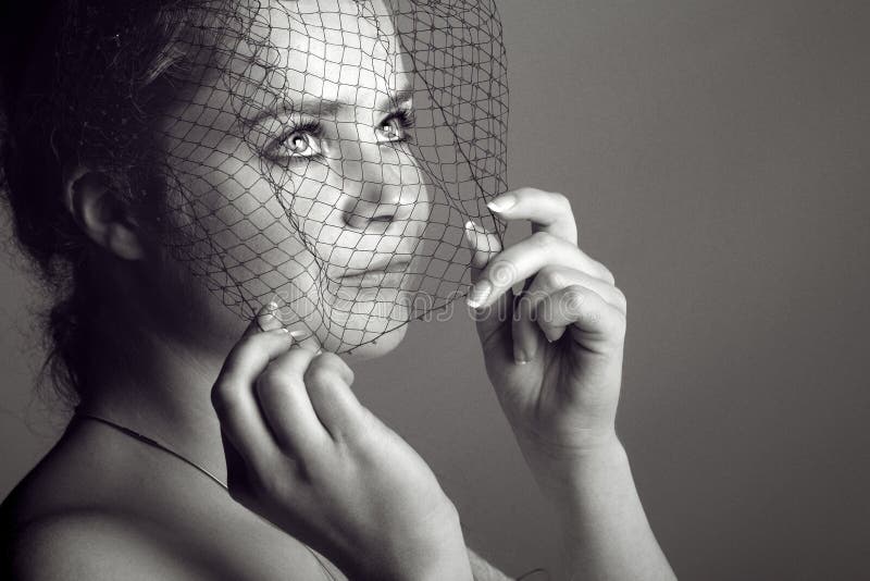 Woman in Veil stock photo. Image of girl, pretty, happiness - 15827526