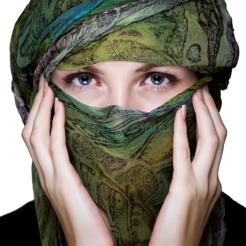 Woman with veil stock image. Image of mask, arab, beautiful - 26525065