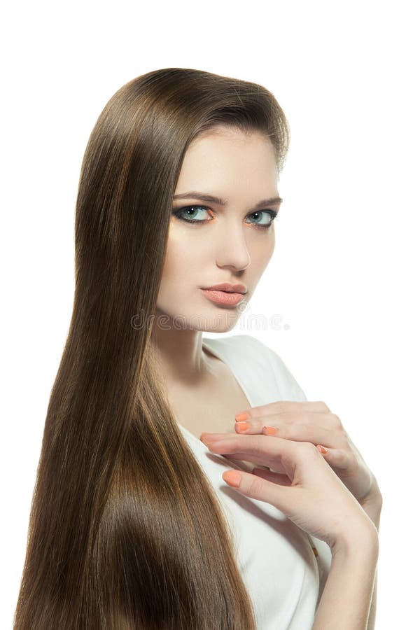 Woman with Very Long and Smooth Hair Stock Image - Image of posing ...