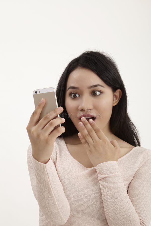 Woman video call stock image. Image of look, young, pretty - 105792761