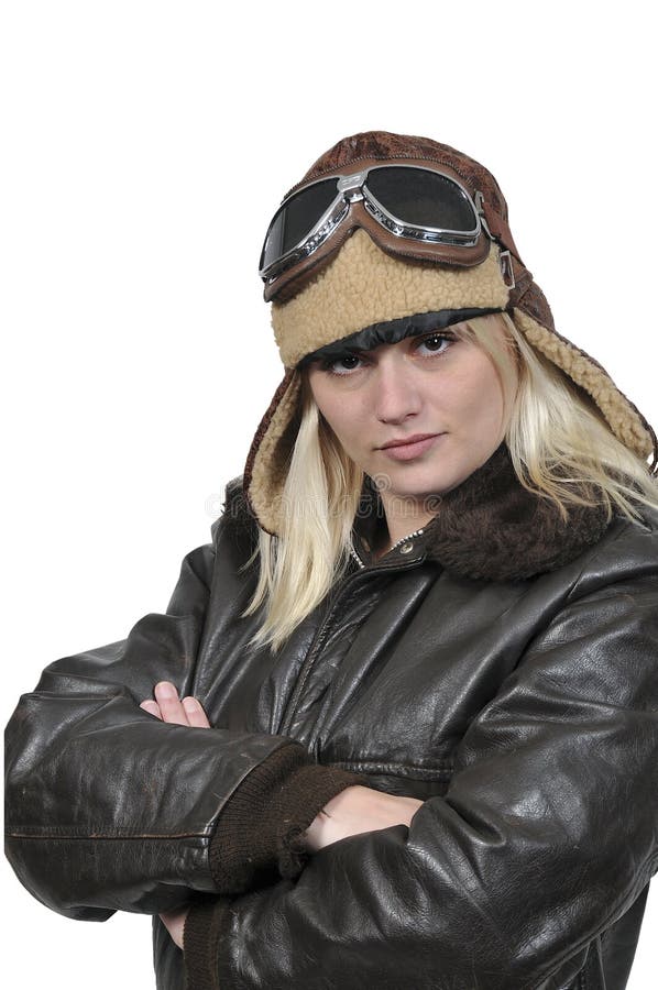 Woman Vintage Aviator stock photo. Image of fashion - 100697114