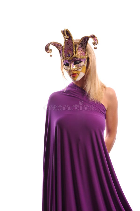 Violet Carnival Mask and Colored Garlands Stock Photo - Image of ...