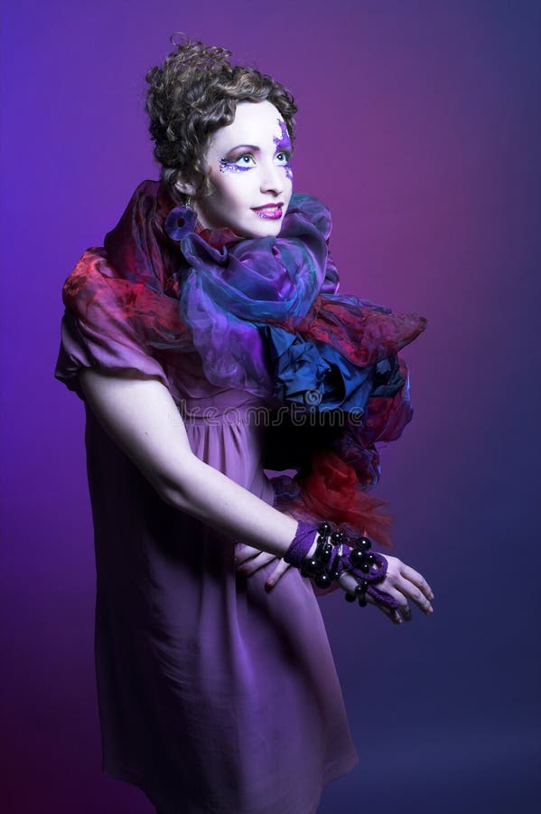 Woman in violet stock photo. Image of event, attractive - 32390366