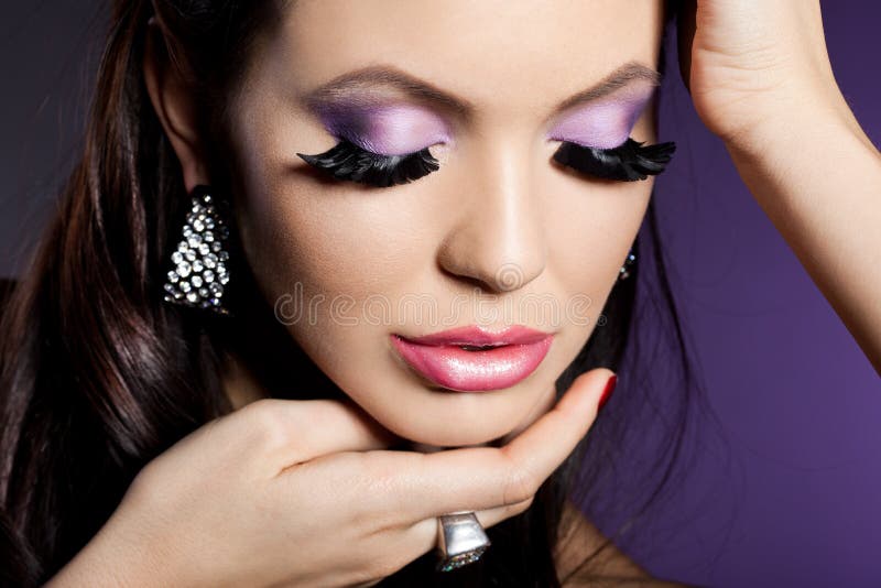 Woman with violet visage stock image. Image of human - 21407115
