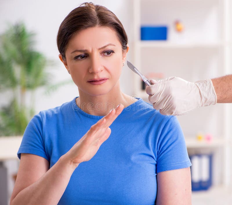 Woman Visiting Male Doctor For Plastic Surgery Stock Image Image Of Medicine Alteration