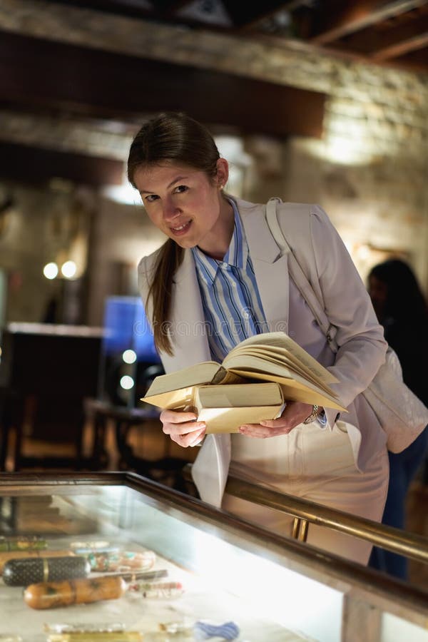 Woman Visitor Art Gallery Museum. Stock Photo - Image of collection ...