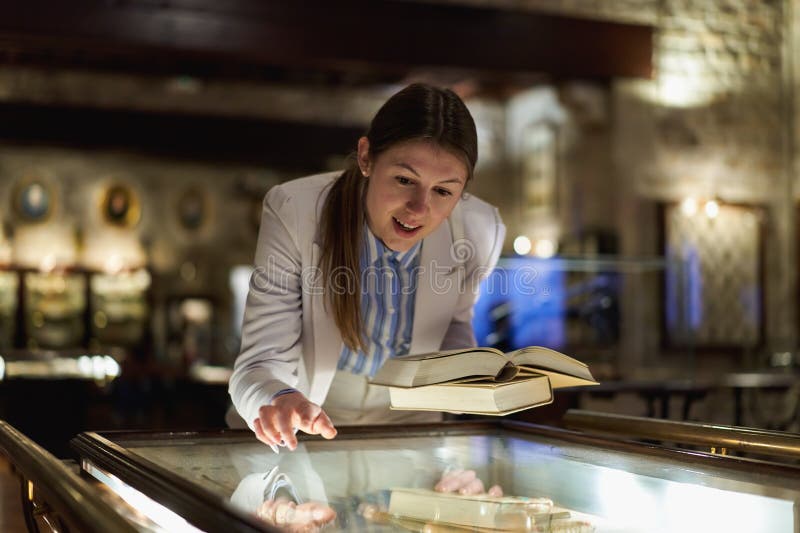 Woman Visitor Art Gallery Museum. Stock Photo - Image of person ...