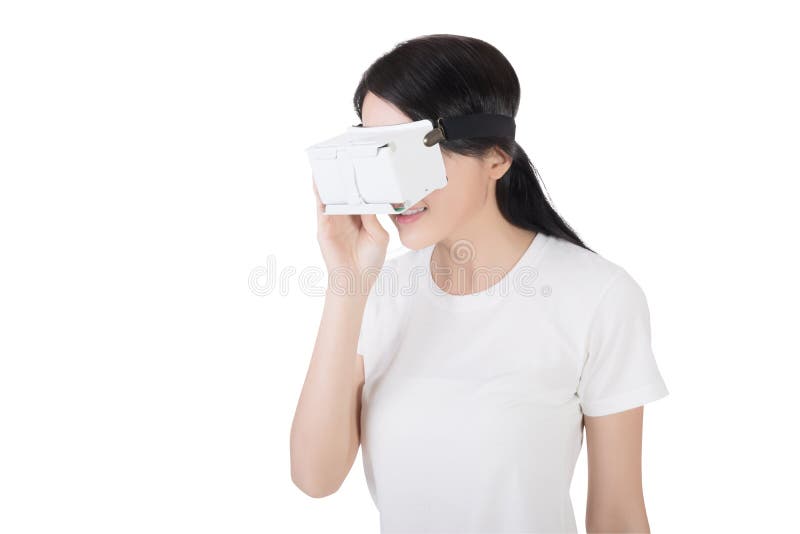 Woman with vr headset stock photo. Image of girl, asian - 67349142