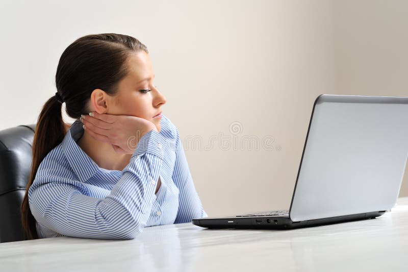 Woman waiting for work stock photo. Image of eyes, boring - 48408688