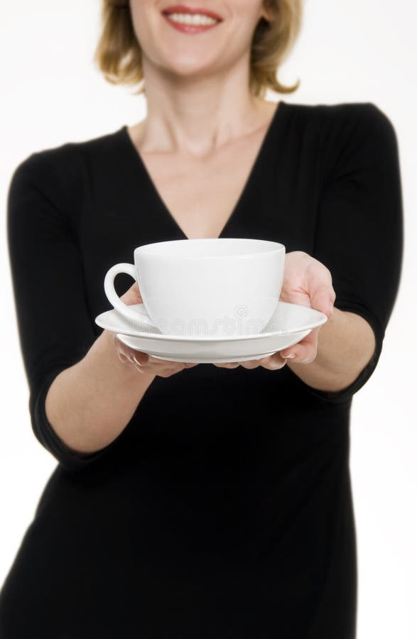 Woman/waitress Offering Tea/coffee Stock Photo - Image of catering ...