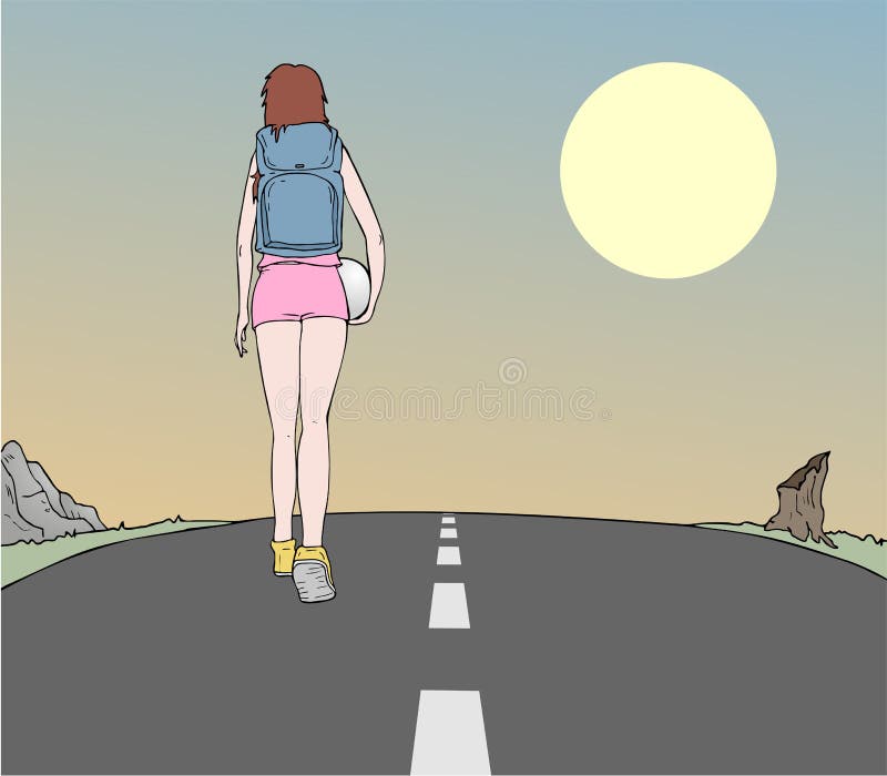 Away Back Walking Woman Stock Illustrations – 141 Away Back Walking ...
