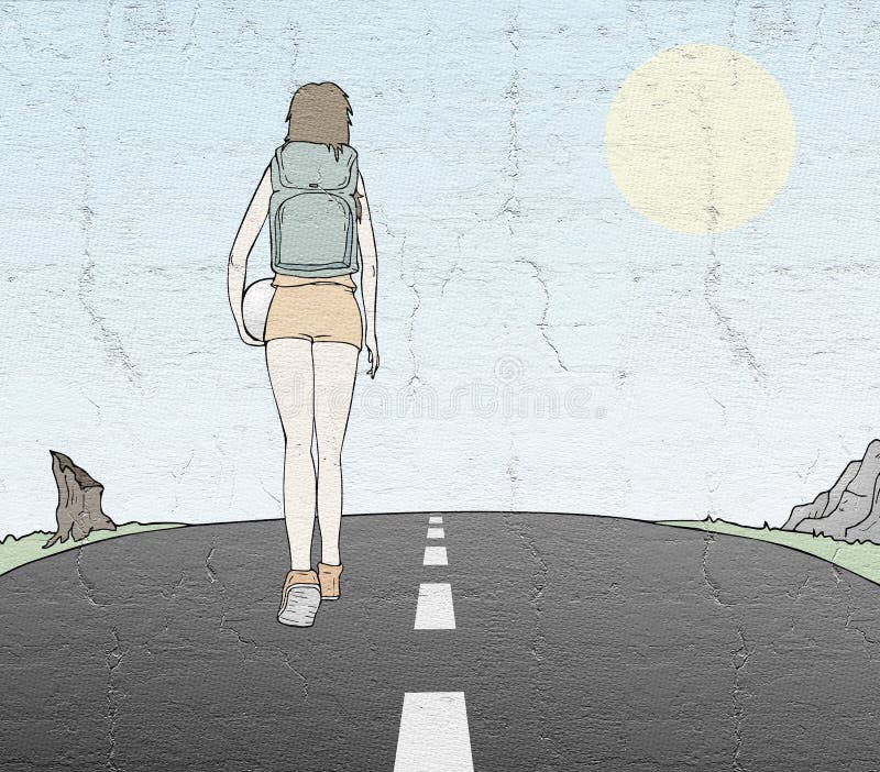 Girl Walking Away Stock Illustrations – 162 Girl Walking Away Stock ...