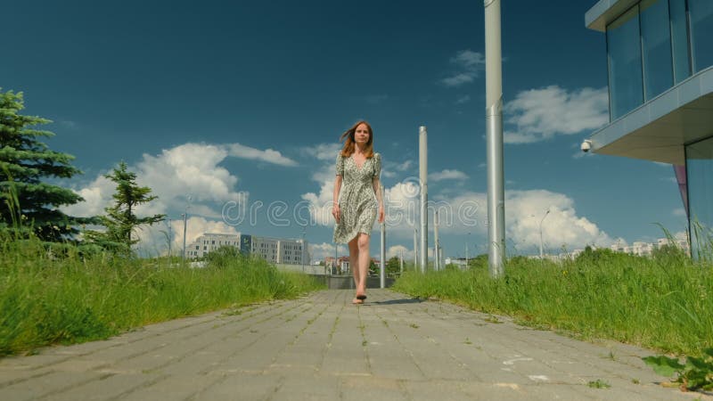 Woman Walking Forward and Stepping Out the Obstacle Stock Video - Video ...