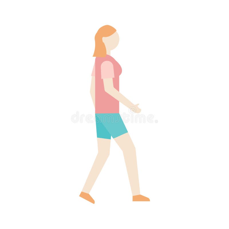 Woman Walking. Vector Illustration Decorative Design Stock Vector ...