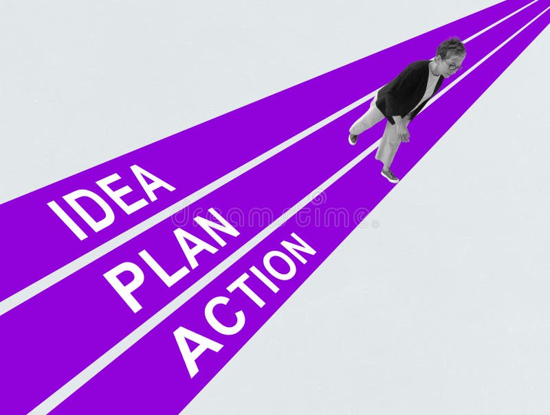 Idea, Plan and Action. Collage of Hands Holding Gears. Stock Photo ...