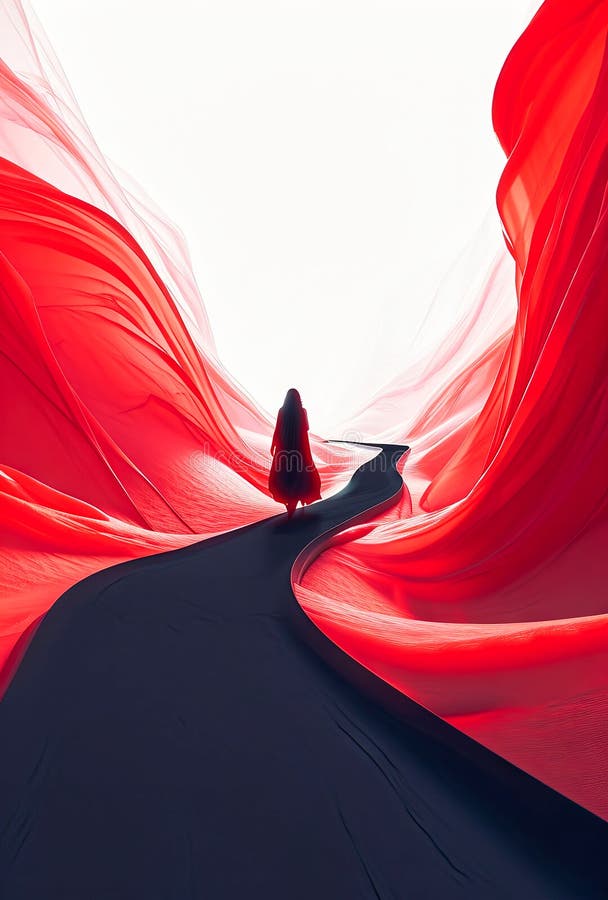 A Woman Walks Along a Path that Symbolizes Inspiration Stock Photo ...