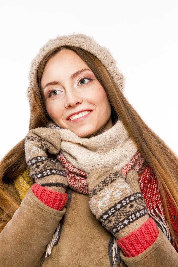 Woman in the warm clothing stock photo. Image of tenderness - 65973318