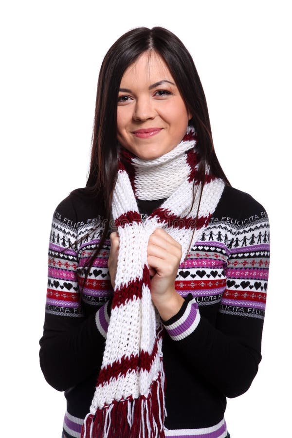 Woman in warm sweater stock image. Image of seasonal - 21904173