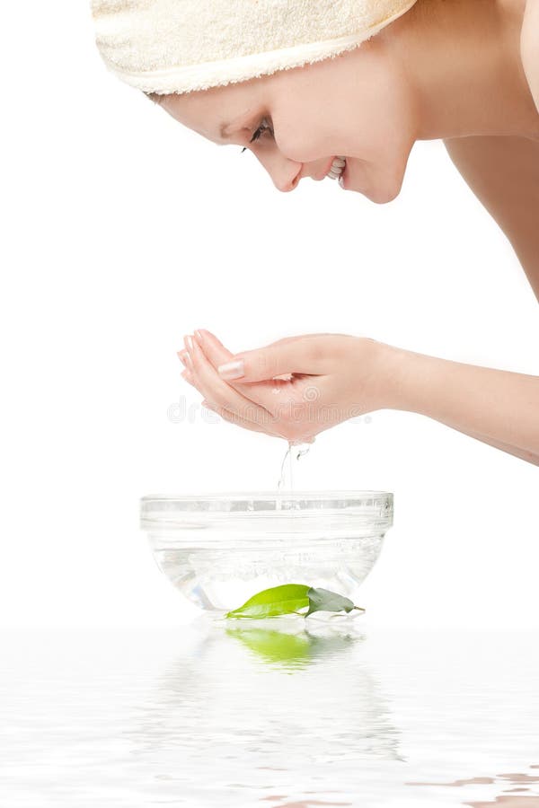 Woman washing face stock image. Image of portrait, relaxation - 8763279