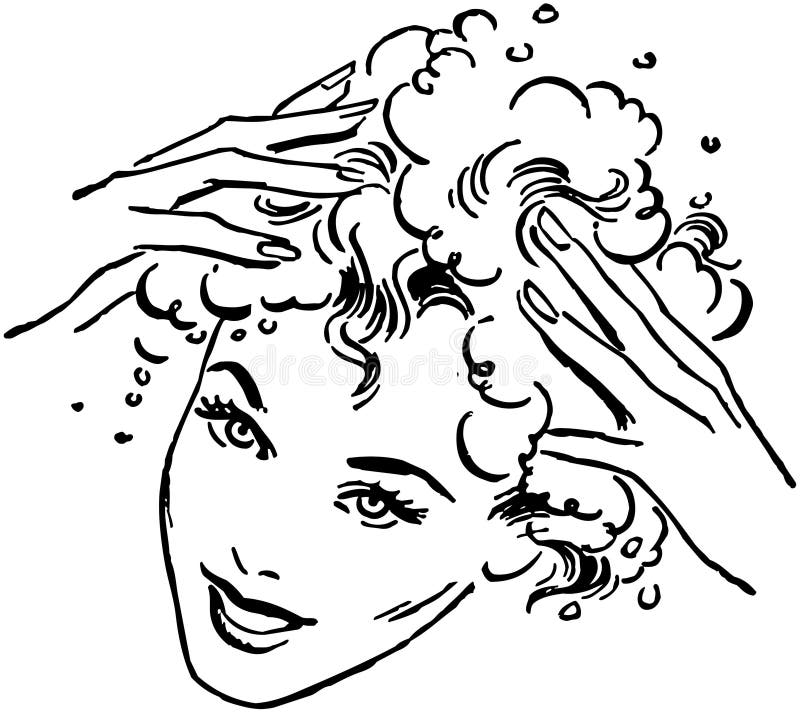 Woman Hair Washing Stock Illustrations – 1,997 Woman Hair Washing Stock ...