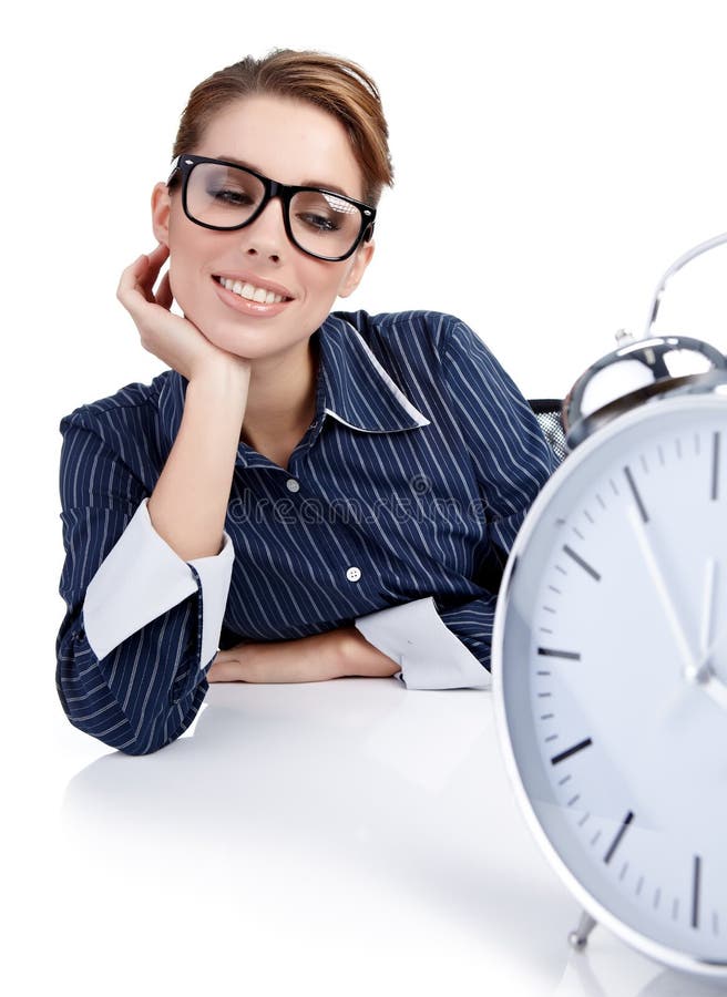 Woman with Watch in the Office Stock Image - Image of holding ...
