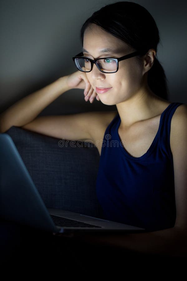 Japanese Internet Addicted Girl Wears Glasses Stock Photos - Free ...