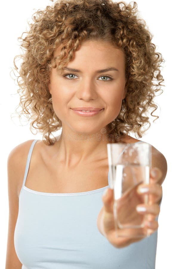 Woman with water stock image. Image of happy, friendly - 14134439